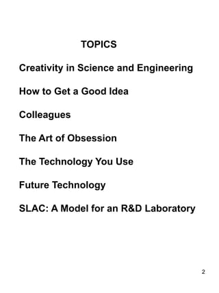 Creativity in Science and Engineering by Martin Perl | PDF