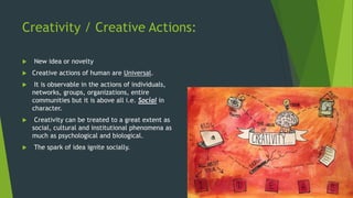 Creativity in social settings | PPTX