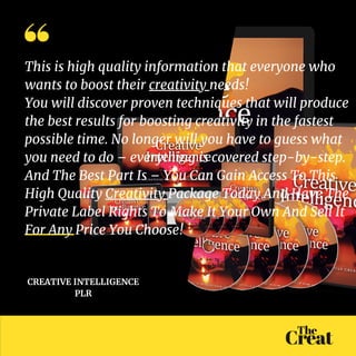 Creative Intelligence | PDF | Content Production | Hobbies & Interests