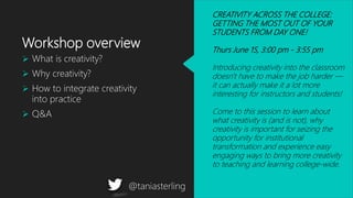 Creativity across the College | PPTX