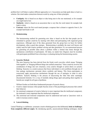 Creativity methods | DOCX