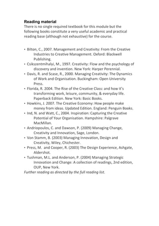Creativity reading material | PDF