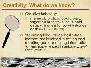 Creativity research presentation | PPTX