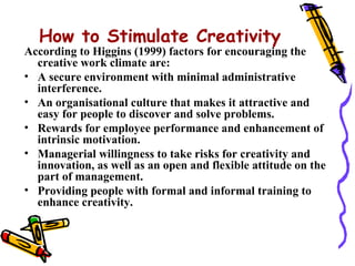 Creativity stimulation & management | PPT