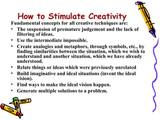 Creativity stimulation & management | PPT
