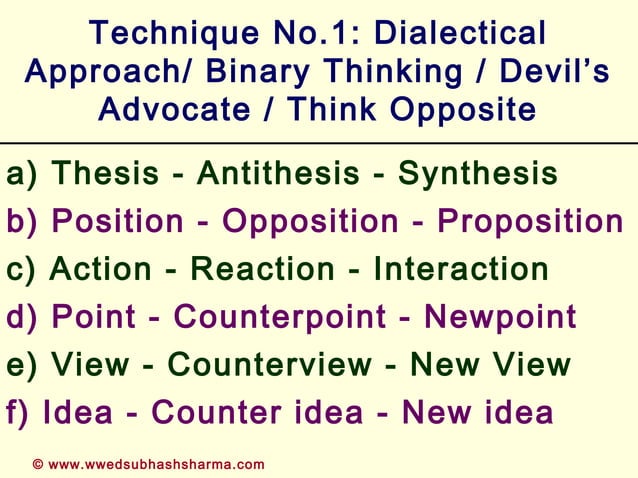 Creativity & Creative Thinking: Creativity techniques | PPT