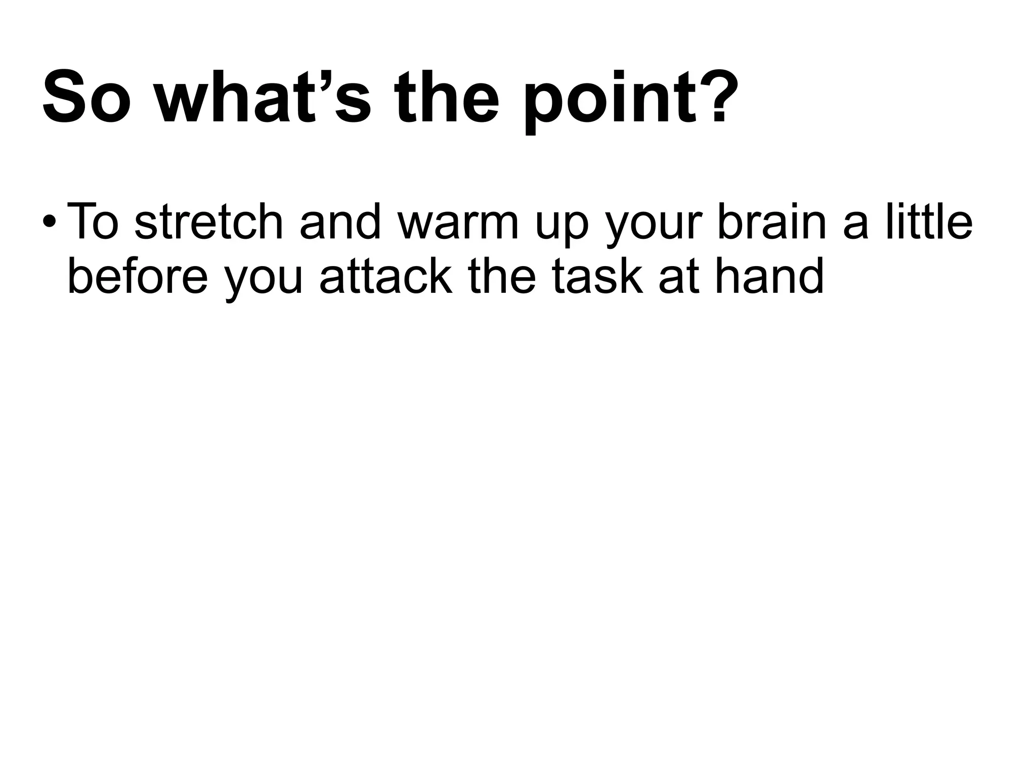 Creativity warm-up exercises | PPT