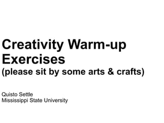 Creativity warm-up exercises | PPT