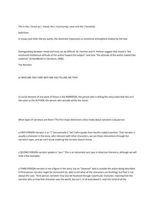 Creative writing terminologies | RTF