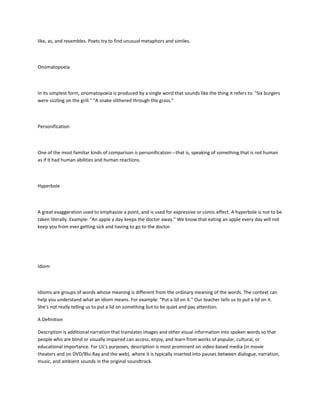 Creative writing terminologies | RTF