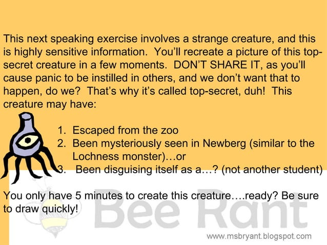 Creature Feature: Poem in 2 Voices | PPT