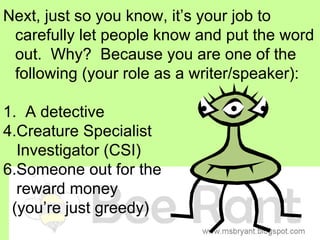 Creature Feature: Poem in 2 Voices | PPT