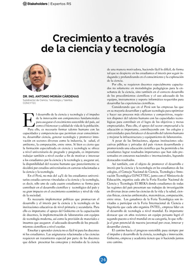 CONCYTEC: Crecimiento a través de la Ciencia y Tecnología | PDF | Technology & Computing