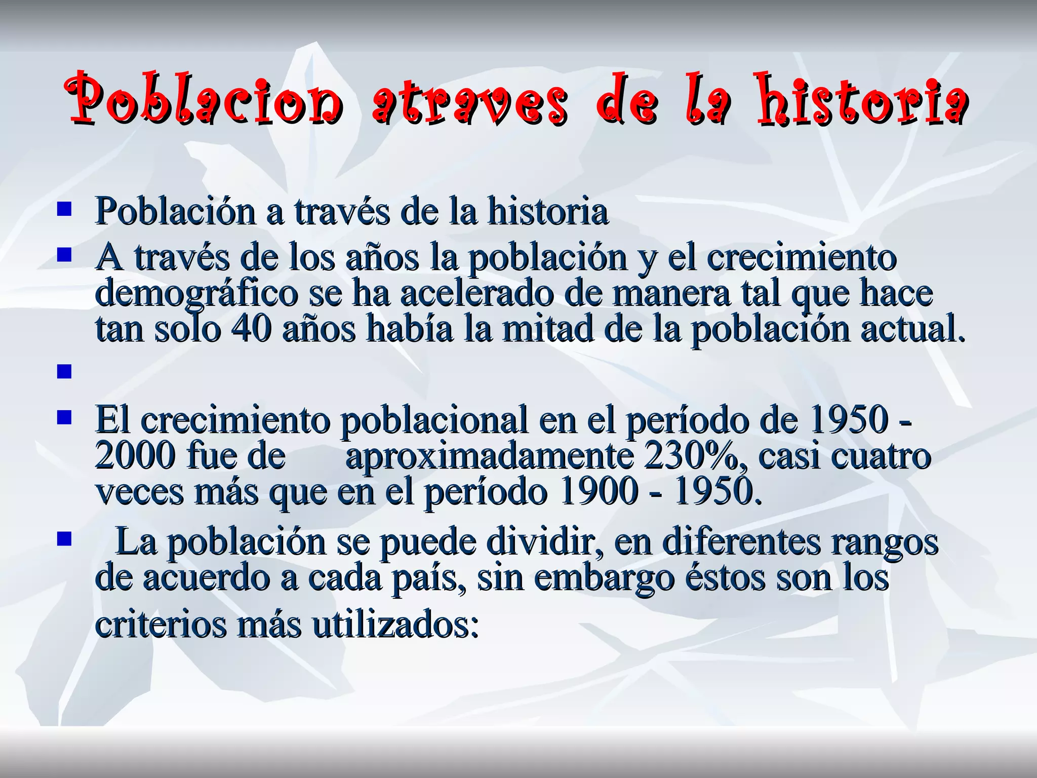 Crecimiento poblacional | PPT | Geography | Science