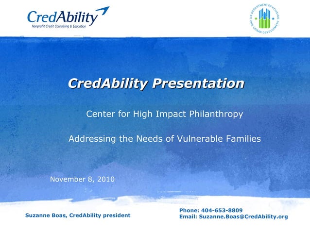 CredAbility: Nonprofit Credit Counseling & Education | PPT | Government ...