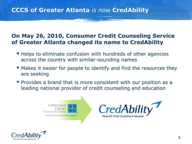 CredAbility: Nonprofit Credit Counseling & Education | PPT | Government ...