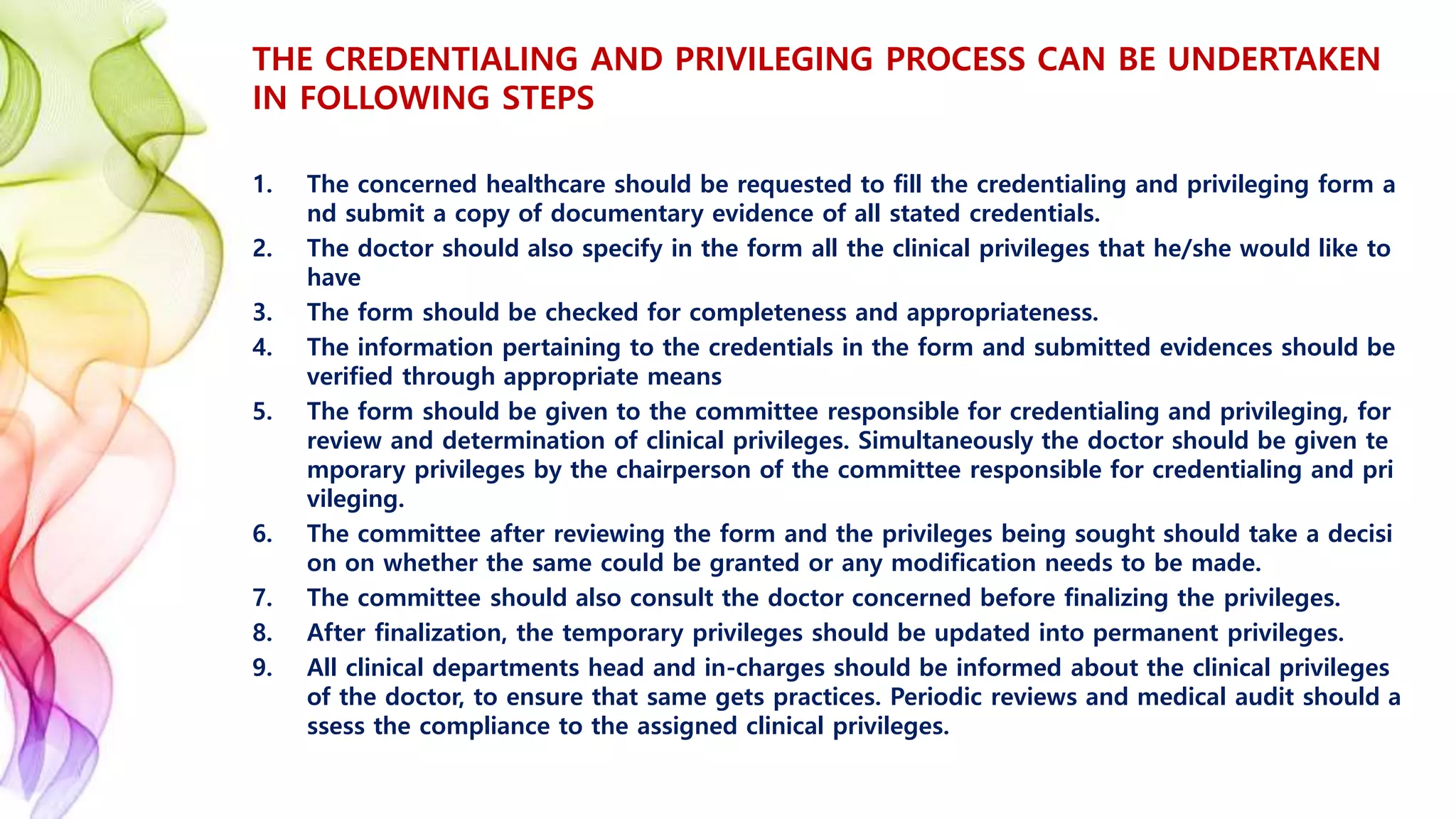 Credentialing and privileging of clinicians | PPTX