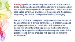 Credentialing and privileging of clinicians | PPTX