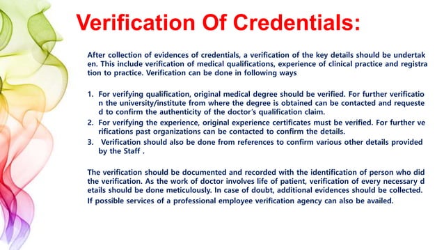 Credentialing and privileging of clinicians | PPTX | Resume Writing and ...