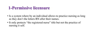 Credentialing ,licensure and nursing syndicate | PPT