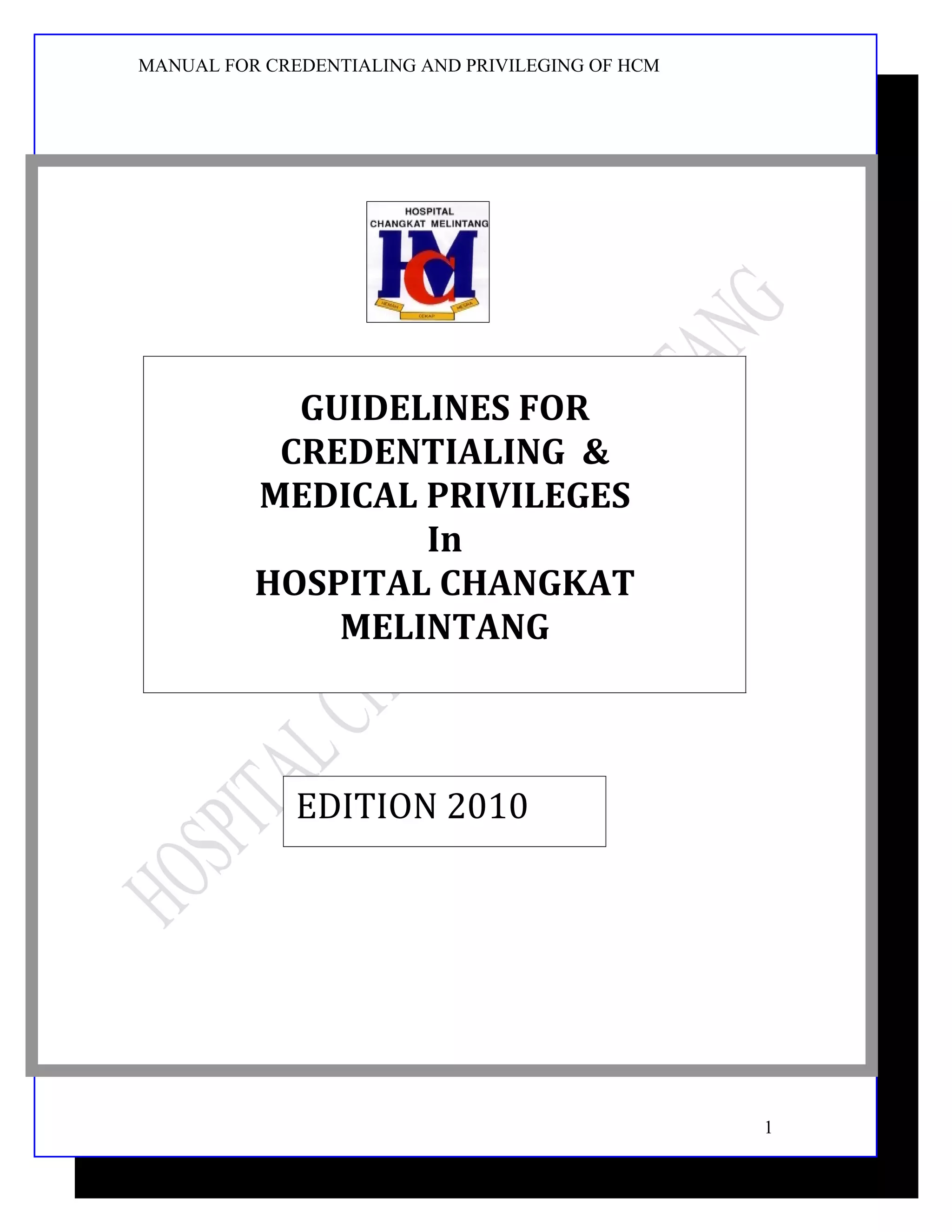 Credentialing manual hcm | DOC