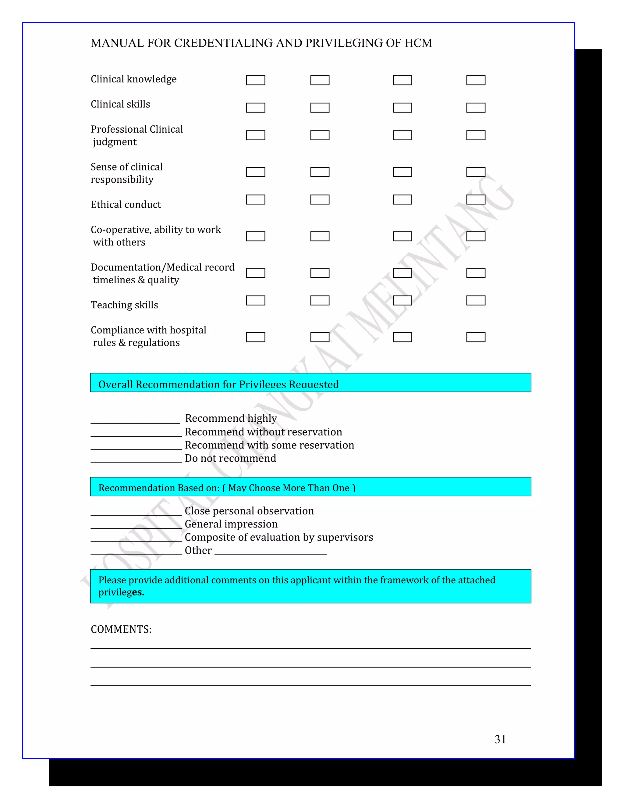 Credentialing manual hcm | DOC
