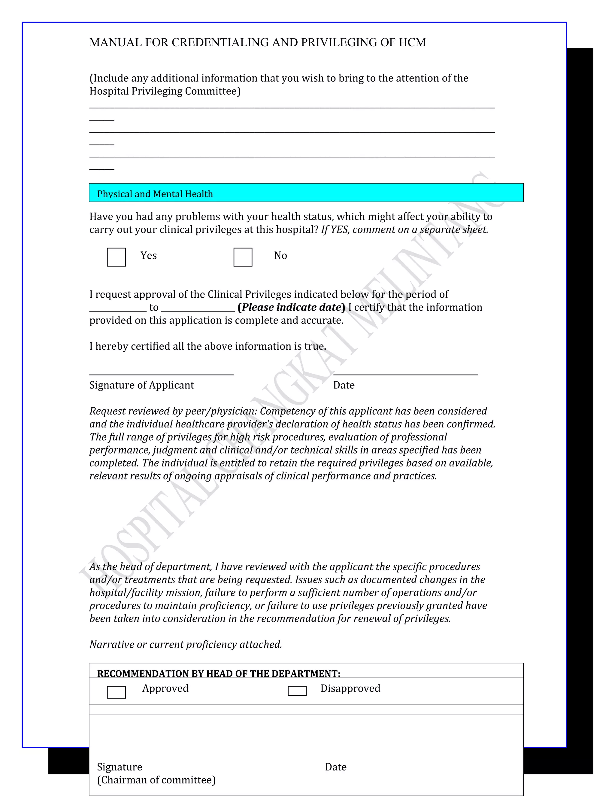 Credentialing manual hcm | DOC