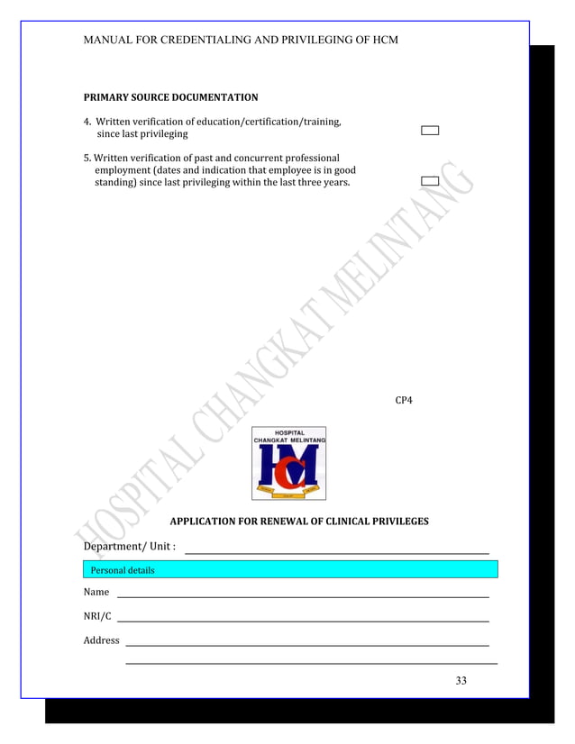 Credentialing manual hcm | PDF