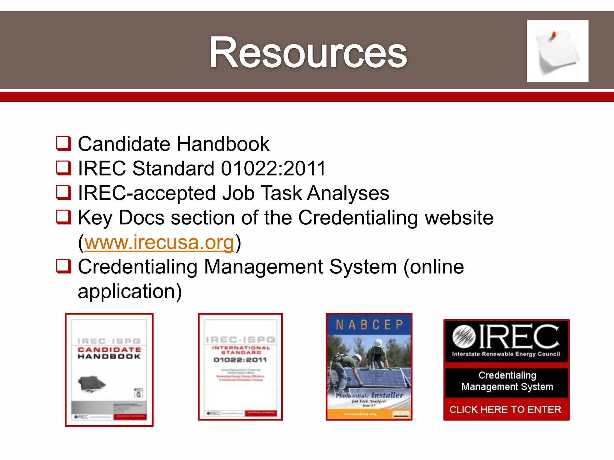 The IREC Credentialing Process | PPTX | Resume Writing and Advice | Job ...