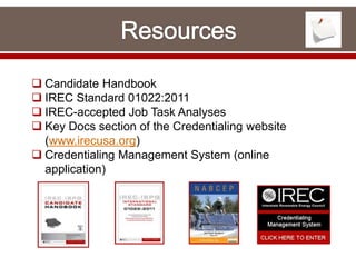 The IREC Credentialing Process | PPT