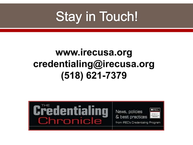 The IREC Credentialing Process | PPTX | Resume Writing and Advice | Job ...