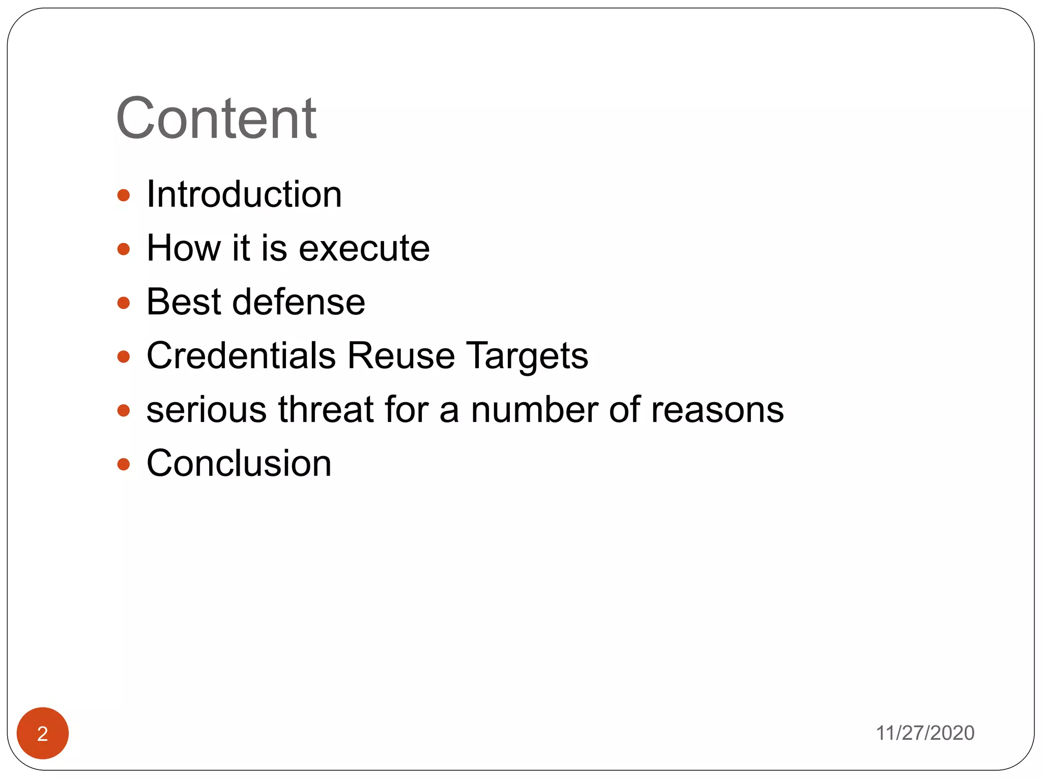 Credential reuse cyber security | PPTX