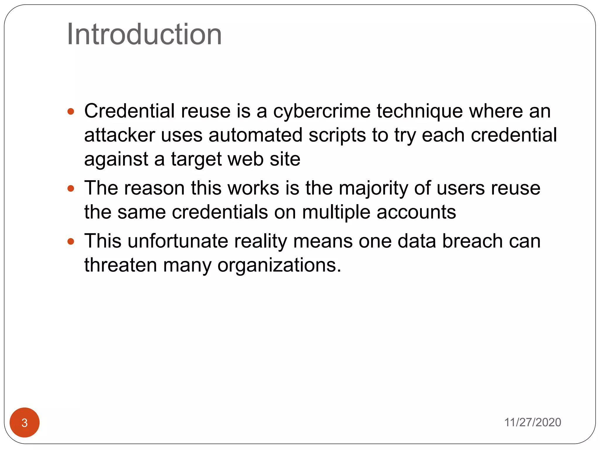 Credential reuse cyber security | PPTX