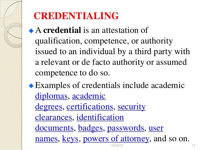 Credentials