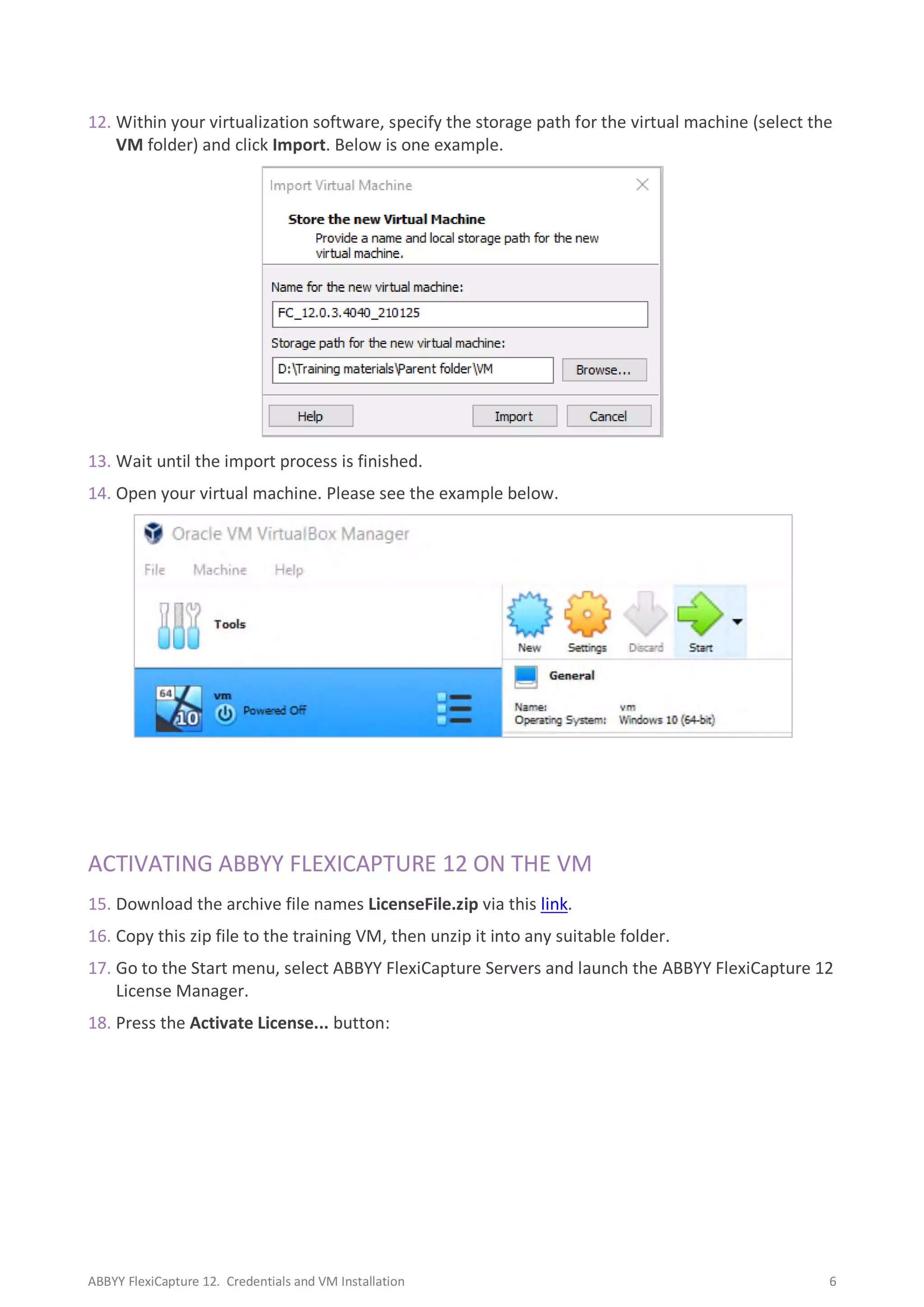 Credentials and VM Installation - Basic course.pdf