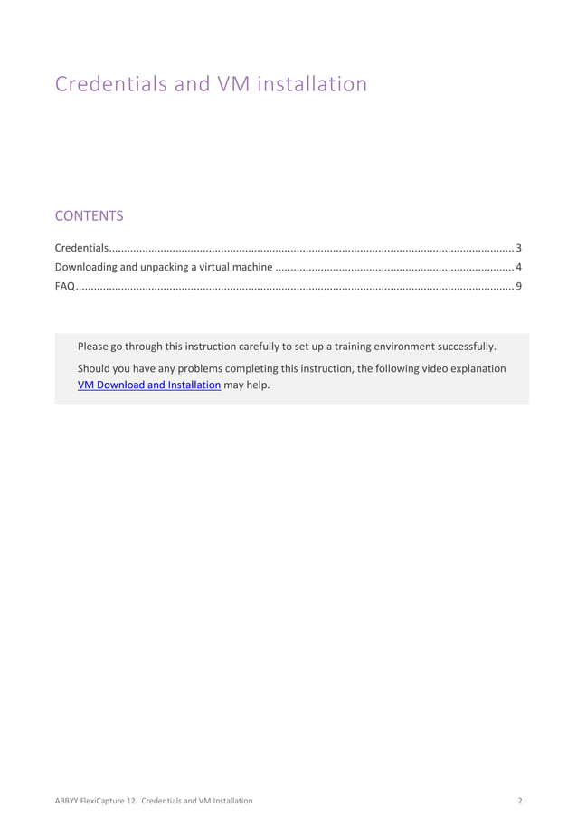 Credentials and VM Installation - Basic course.pdf