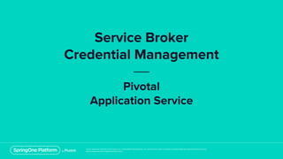 CredHub and Secure Credential Management | PPT