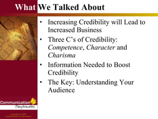 Credibility and Cash Flow | PPT