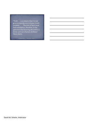 Credibility determination in arbitration ppt | PDF