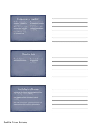 Credibility determination in arbitration ppt | PDF