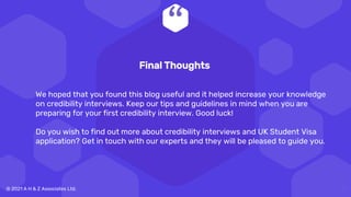 Credibility Interview | Things You Should Know! | PPTX