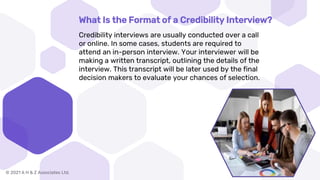 Credibility Interview | Things You Should Know! | PPTX | Resume Writing and Advice | Job Search