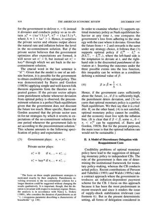 Credibility Of Optimal Monetary Delegation | PDF