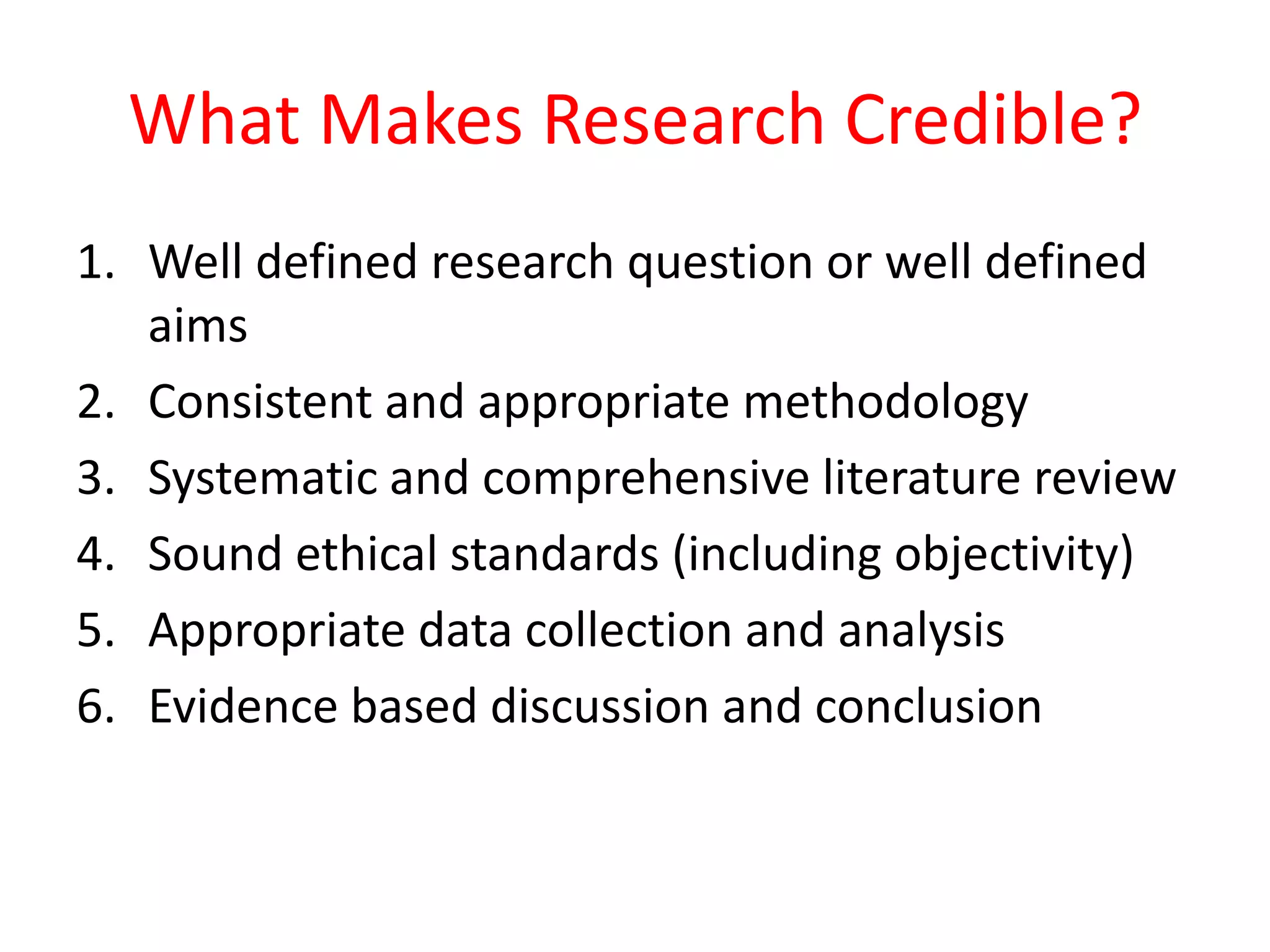 Credibility, validity, reliability and transferability | PPTX