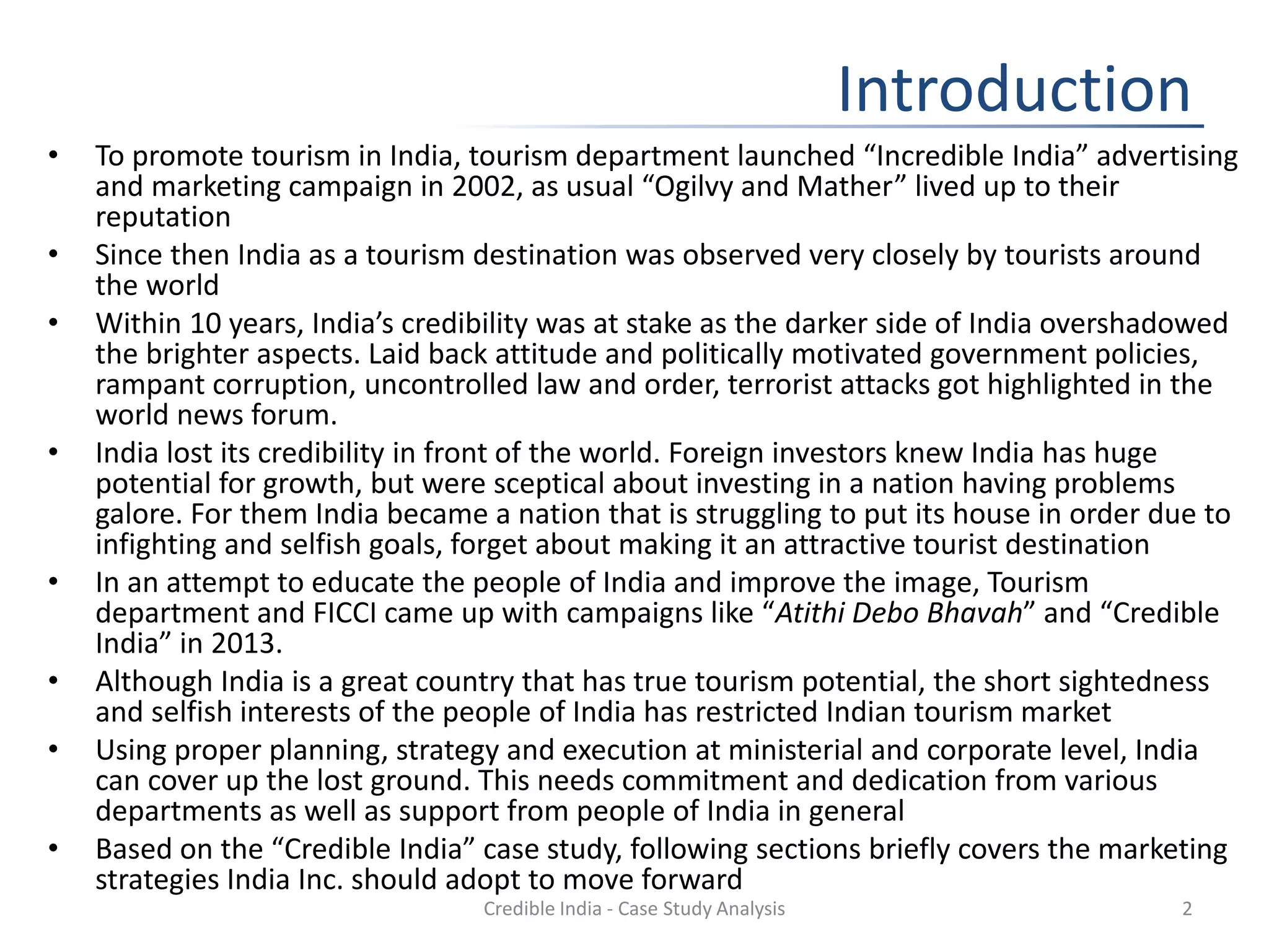 Credible India - Case study analysis | PPT