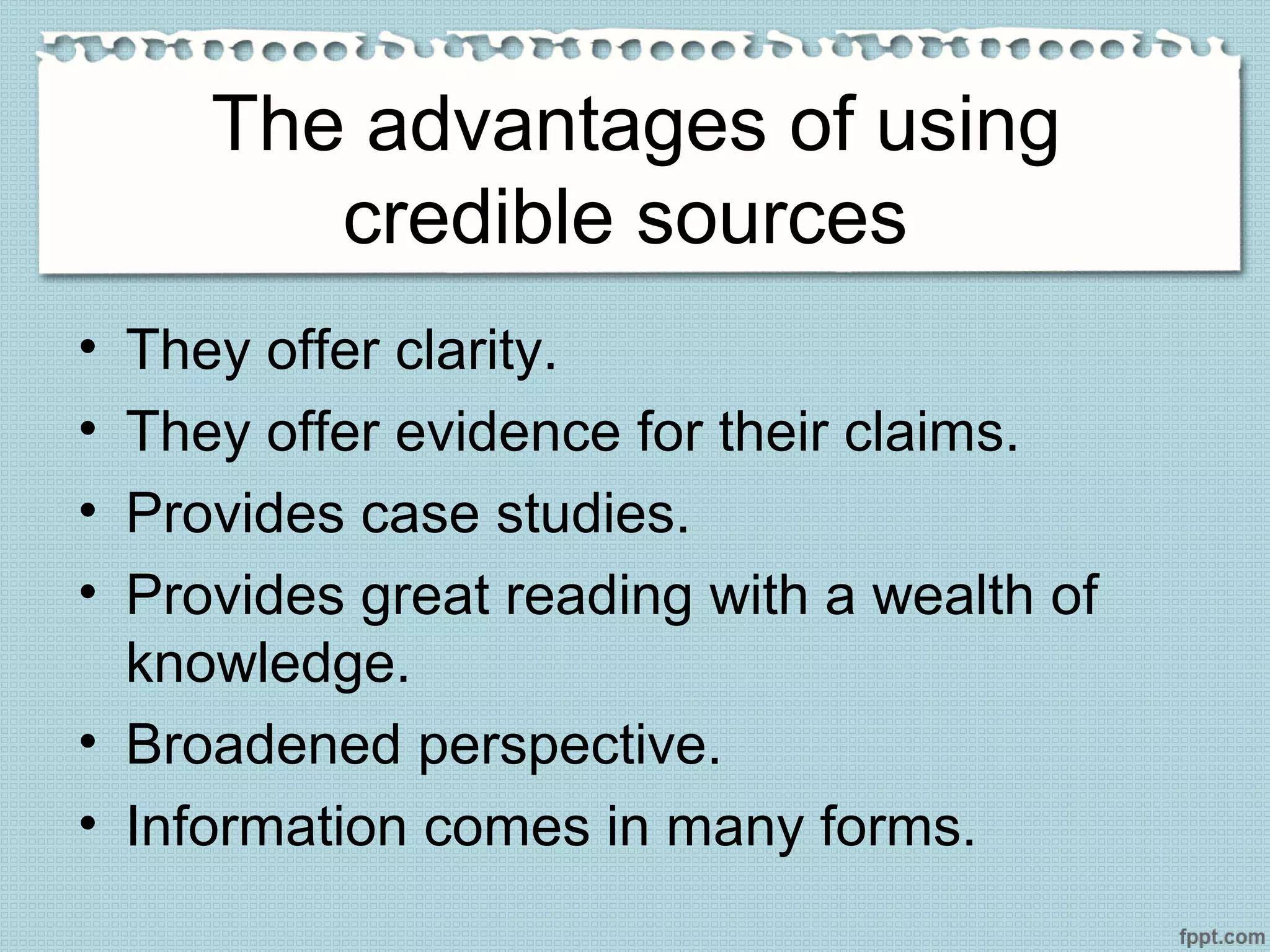 Credible sources of information | PPT