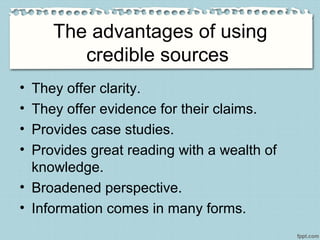 Credible sources of information | PPT
