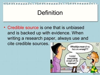 Credible sources of information | PPT
