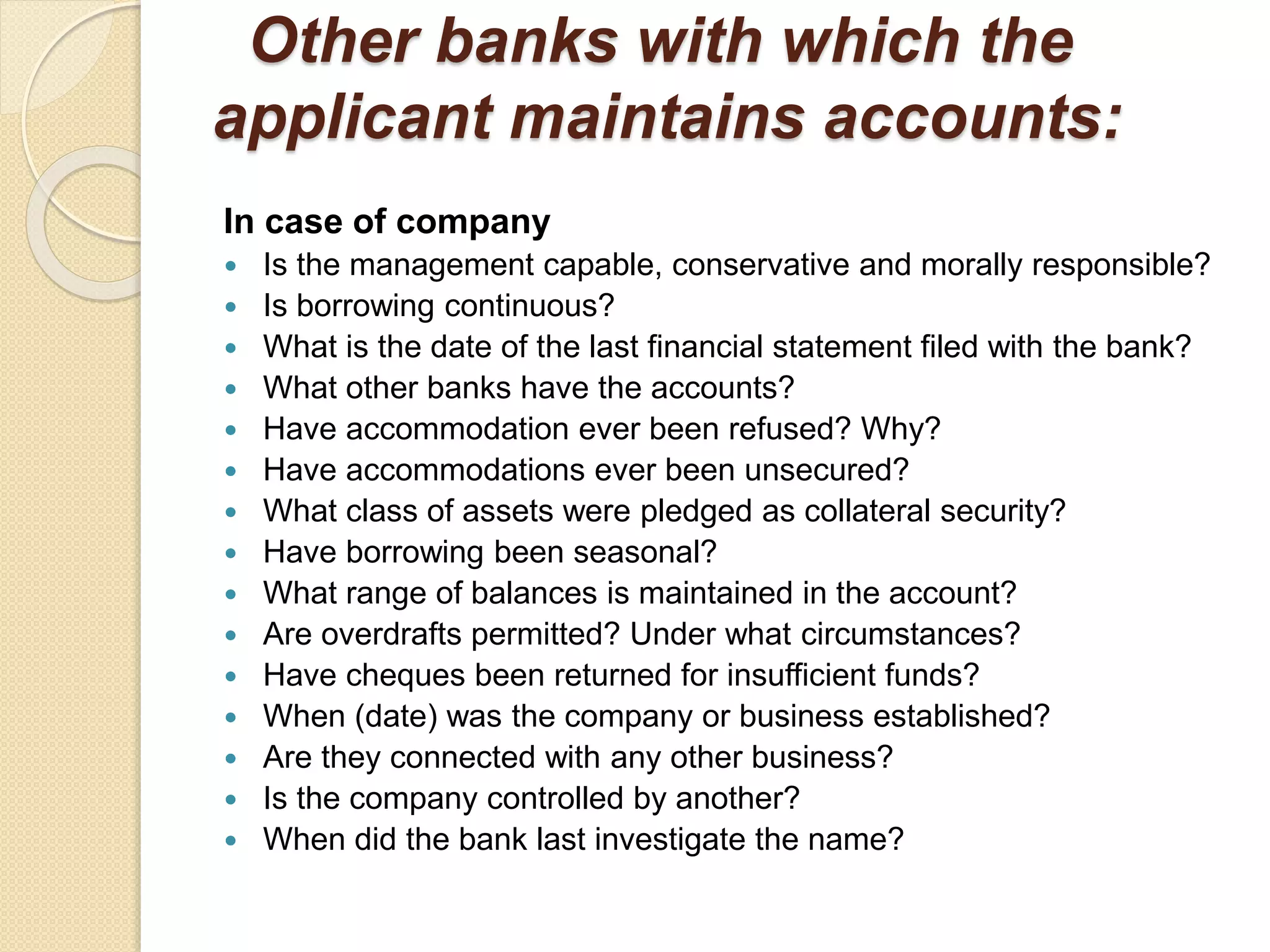 Role of Credit Investigator in commercial bank | PPTX