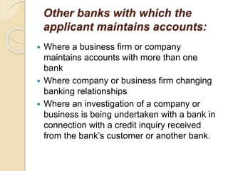 Role of Credit Investigator in commercial bank | PPTX